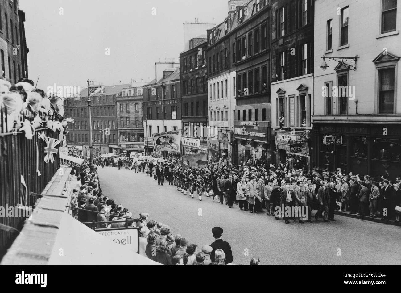 SCOTTISH MINERS CELEBRATE MAY DAY - - 3 MAY 1961 Stock Photo - Alamy