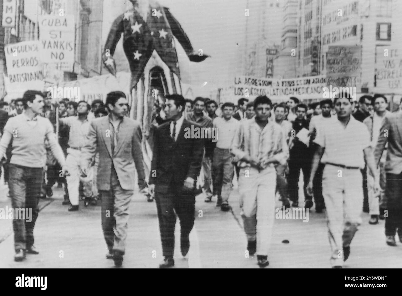 Anti us demonstration in Black and White Stock Photos & Images - Alamy