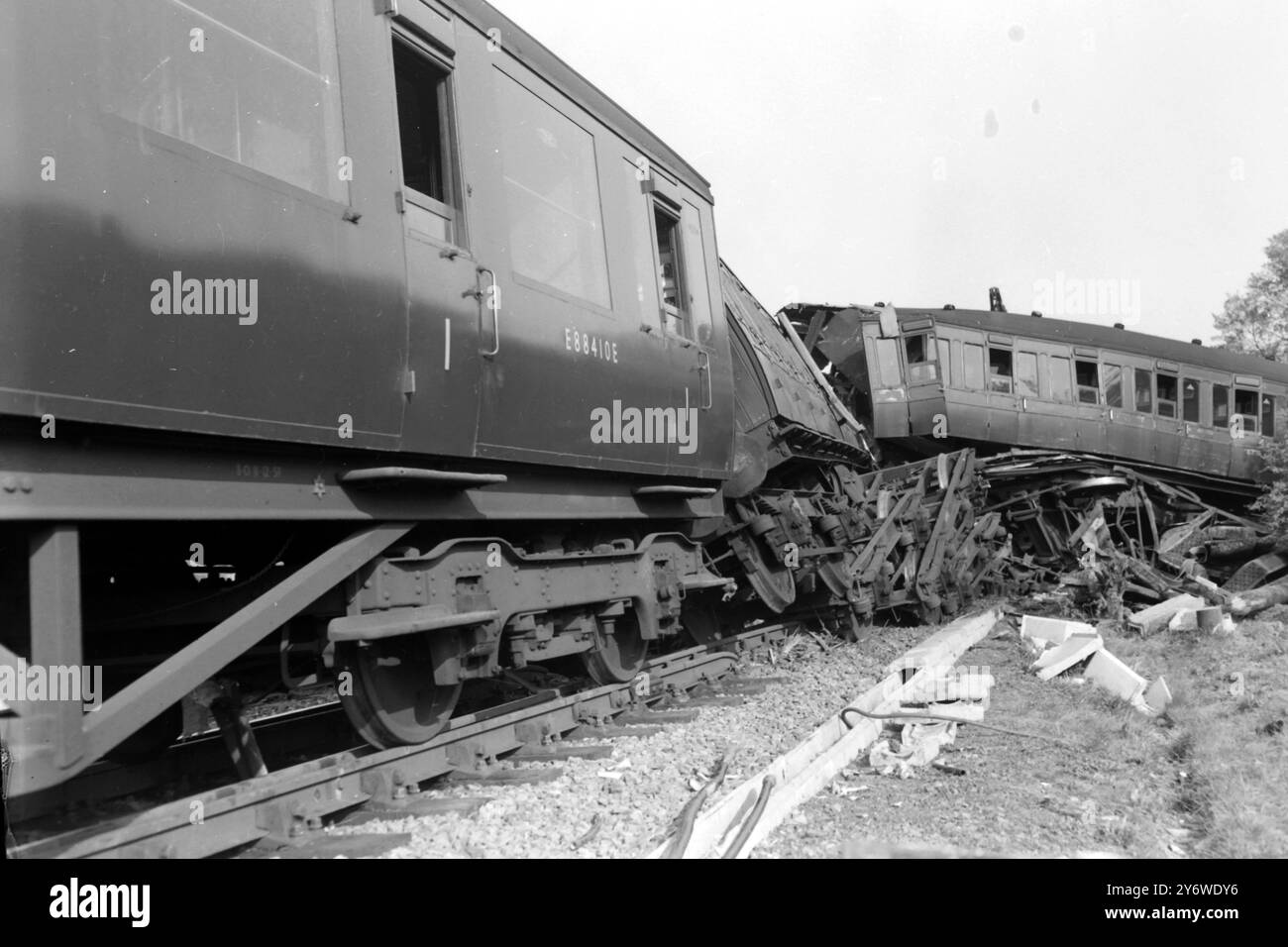 RAIL CRASHES LONDON SHOEBURNESS WRECKED COACHES 18 APRIL 1961 Stock ...