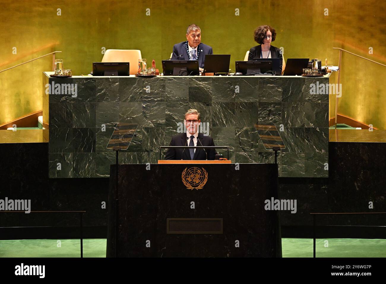 Prime Minister Sir Keir Starmer addressing the United Nations General ...