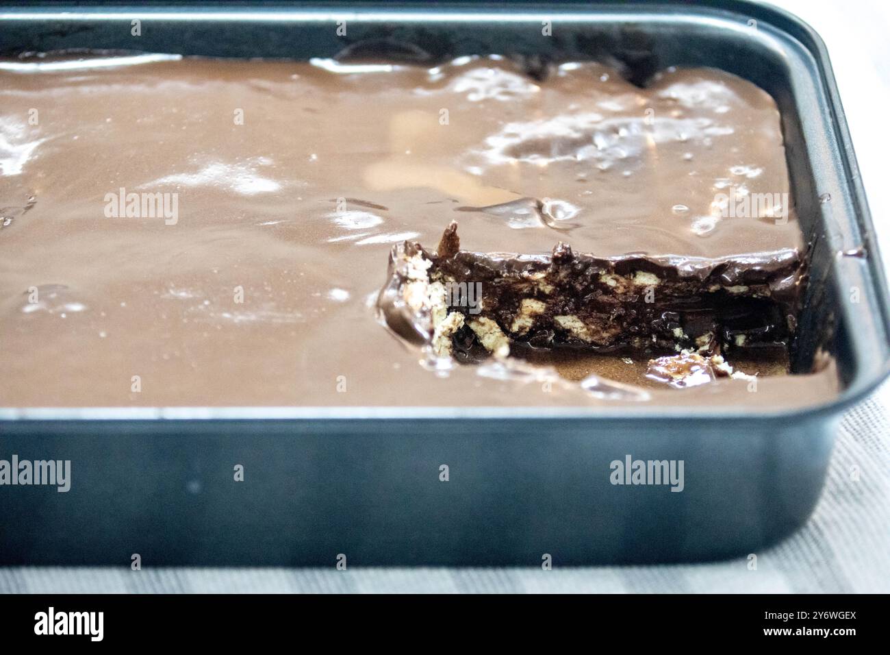 Classic chocolate pavé served with colored gelatin. perfect combination ...