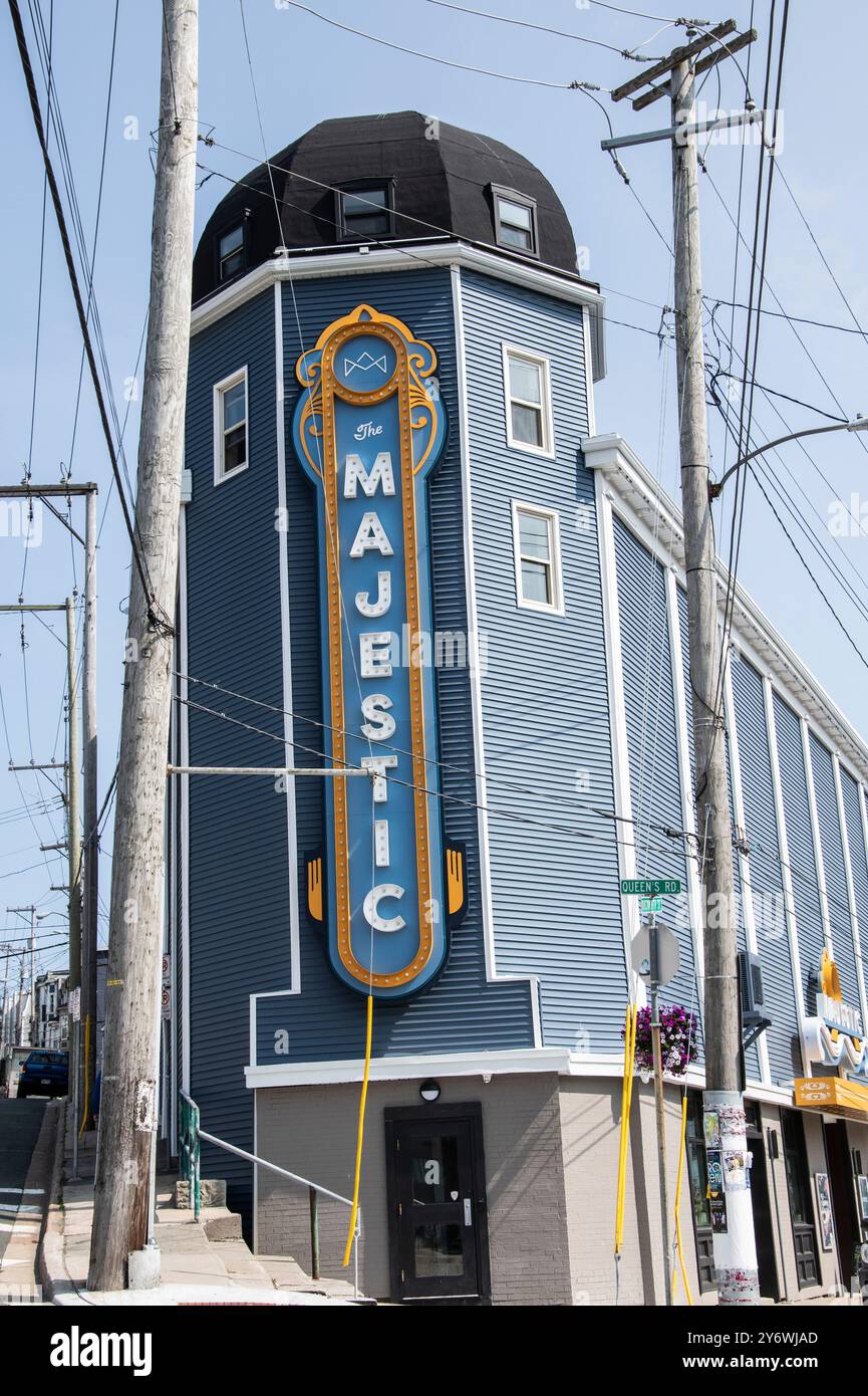 The Majestic Theatre sign on Duckworth Street in downtown St. John's ...