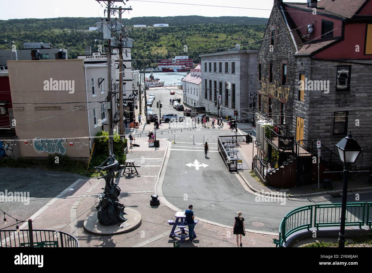 George Street from the top of the stairs in downtown St. John's ...