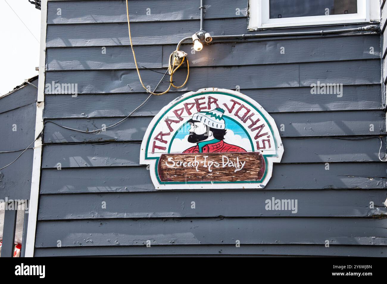 Trapper John's screech ins daily sign on George Street in downtown St ...