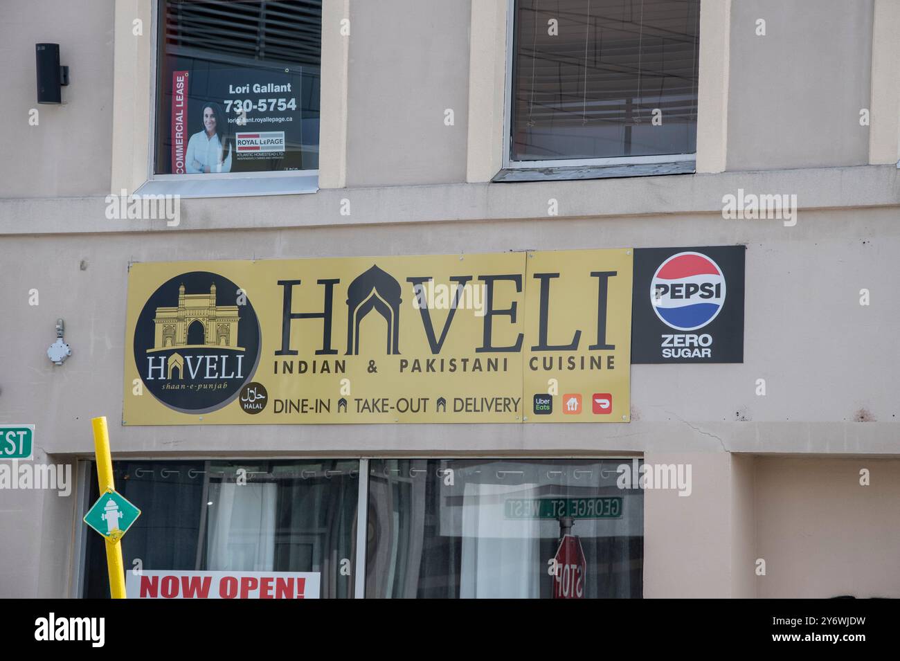 Haveli restaurant sign on Waldegrave Street in downtown St. John's, Newfoundland & Labrador ...