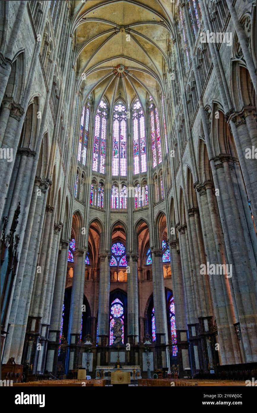 Beauvais cathedral views of stained glass, Picardy, France Stock Photo ...