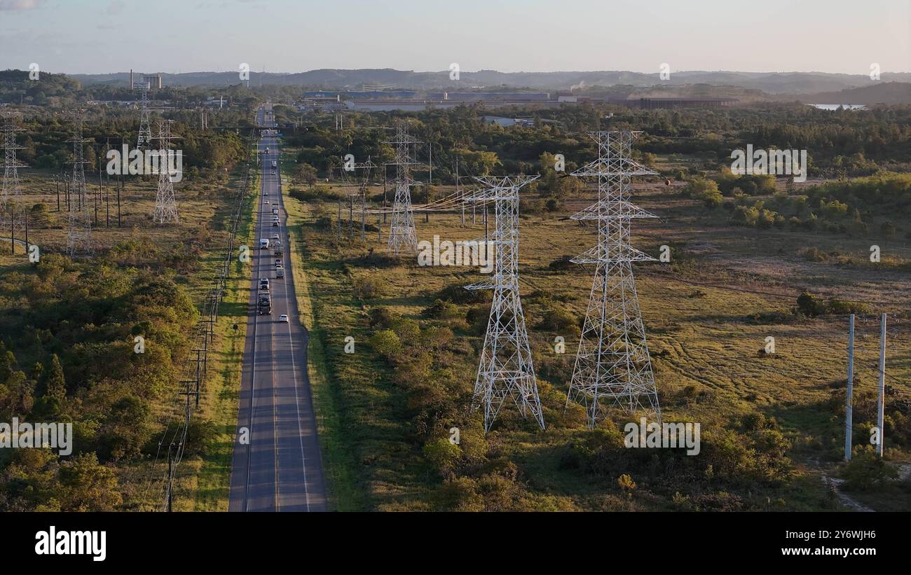 electricity transmission line camacari, bahia, brazil - september 10 ...