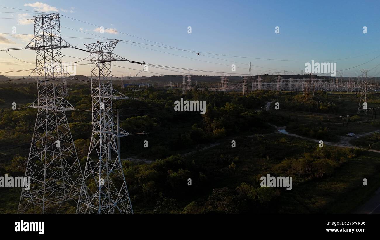 electricity transmission line camacari, bahia, brazil - september 10 ...