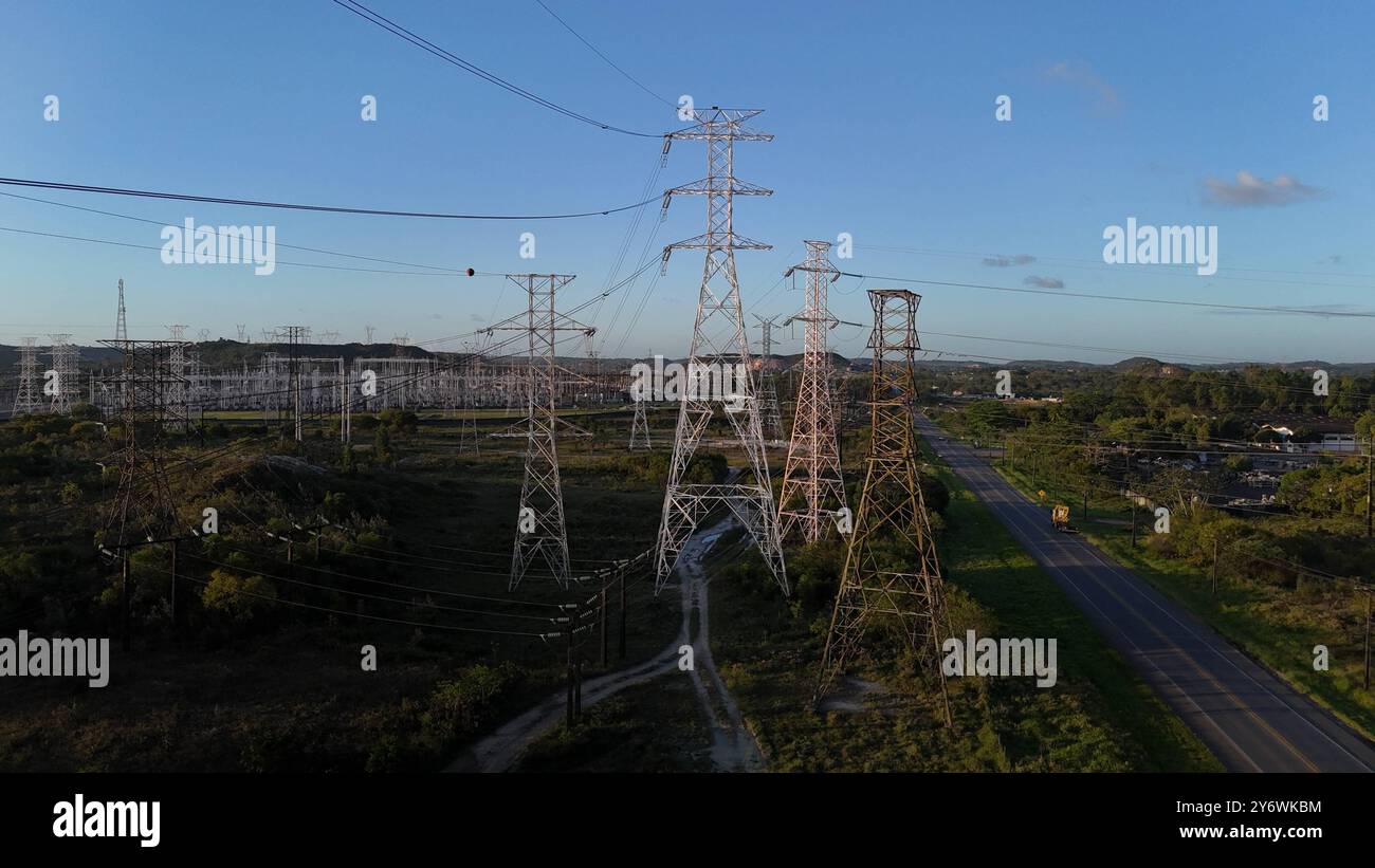 electricity transmission line camacari, bahia, brazil - september 10 ...