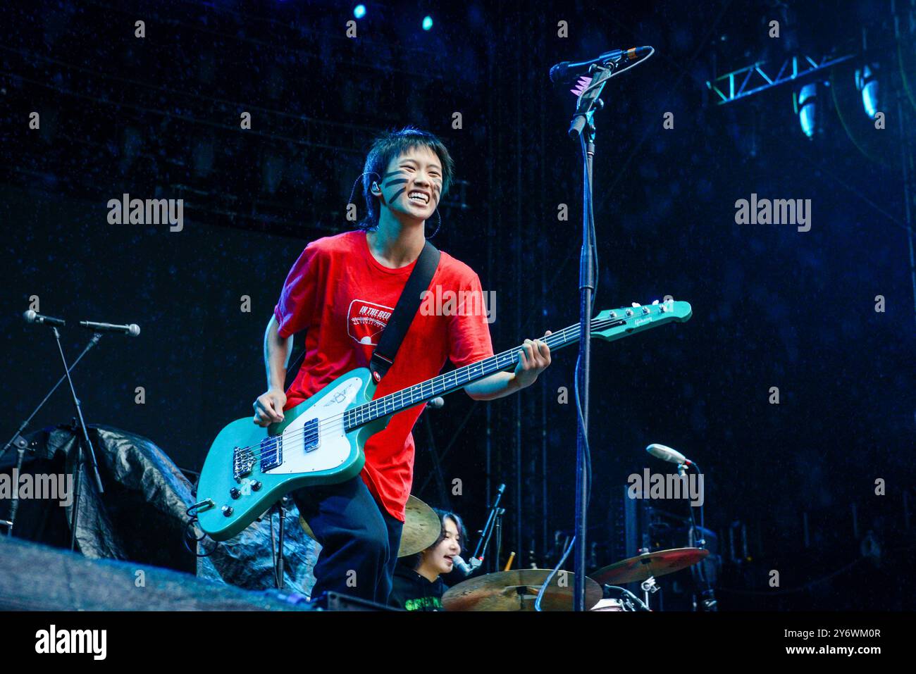 Eloise Wong of The Linda Lindas performs on stage at Providence Park in ...