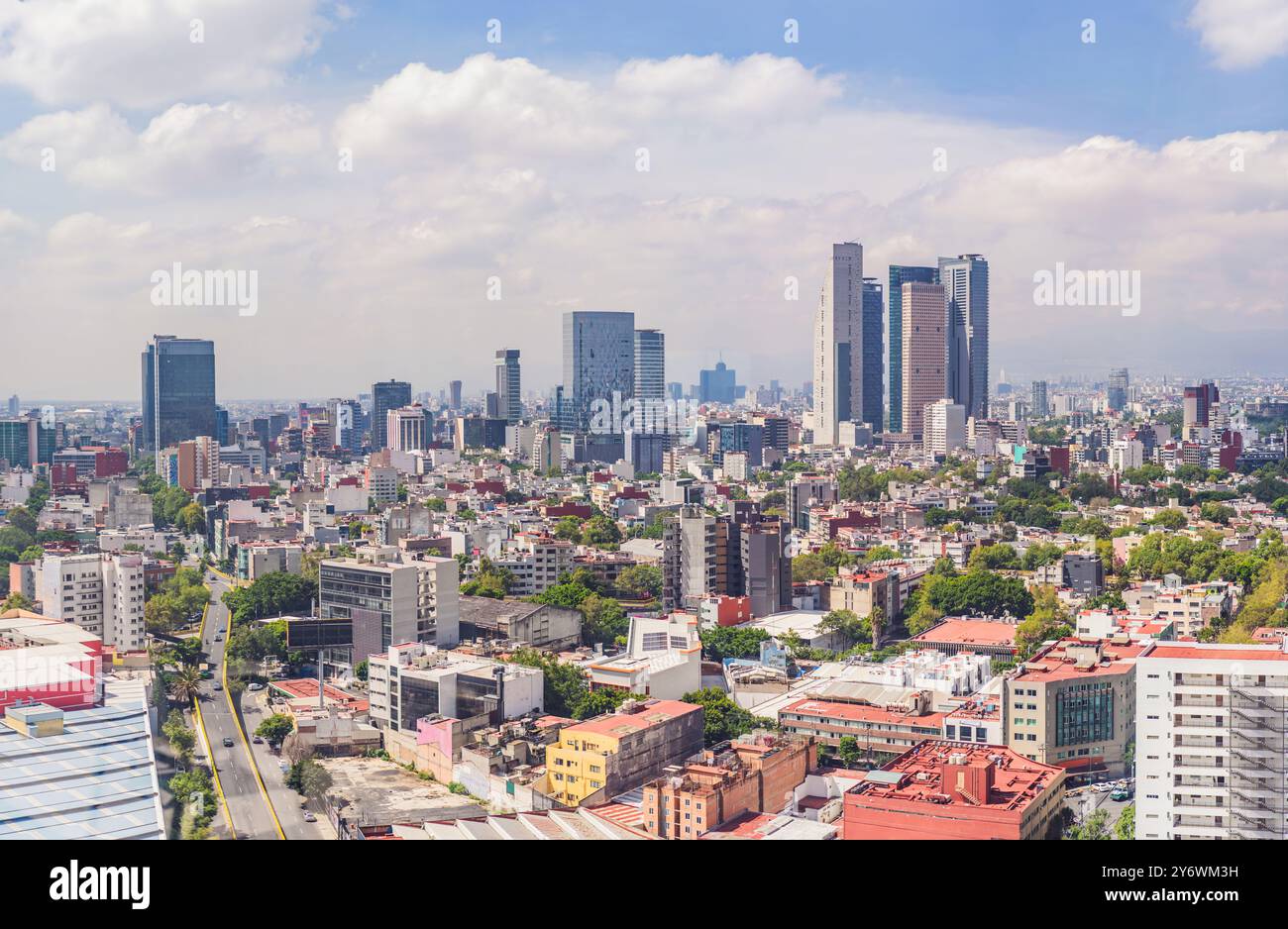 Panoramic view of Mexico City from above, showcasing the sprawling ...