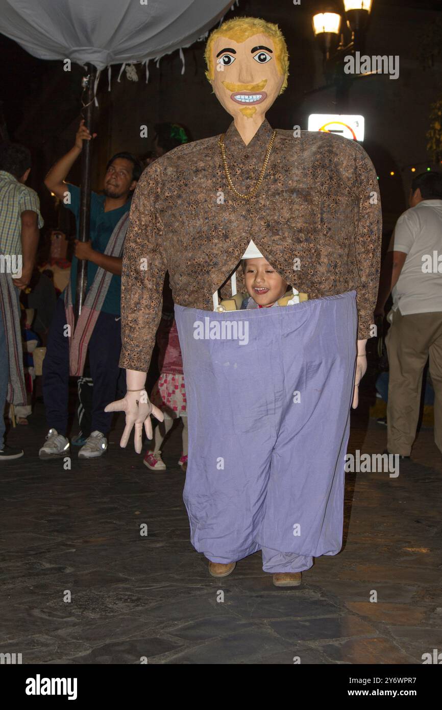 Oaxaca de Juarez, Oaxaca, Mexico; 12 24 2017; A little boy costumed as ...