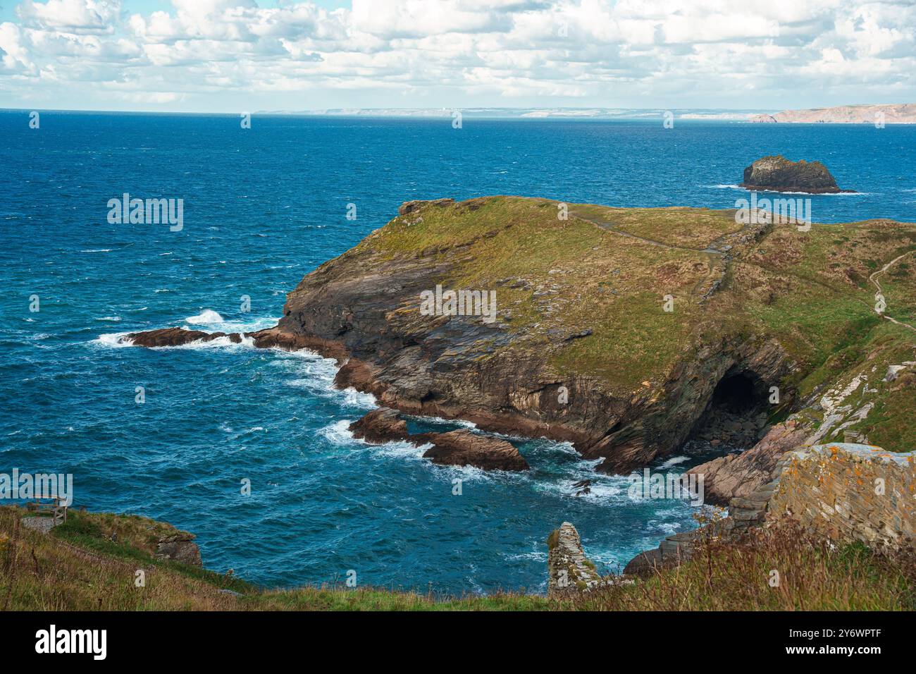 Tintagel castle in cornwall and cliff view Stock Photo - Alamy