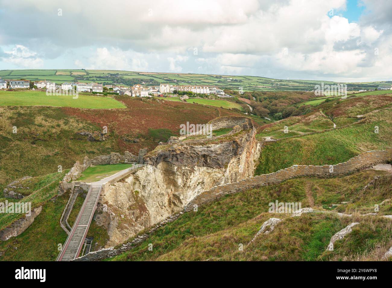 Tintagel castle in cornwall and cliff view Stock Photo - Alamy