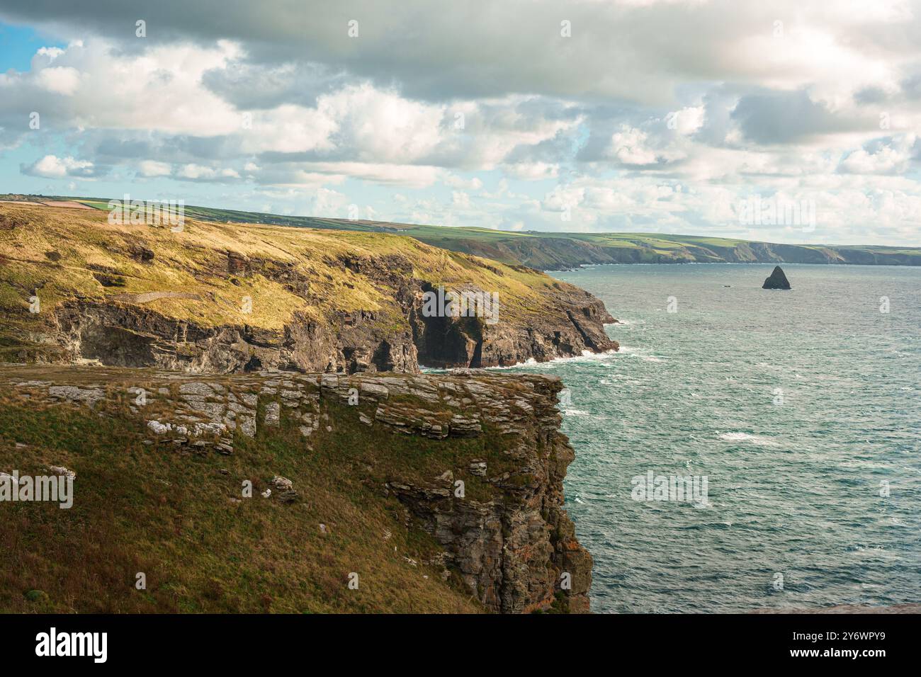 Tintagel castle in cornwall and cliff view Stock Photo - Alamy