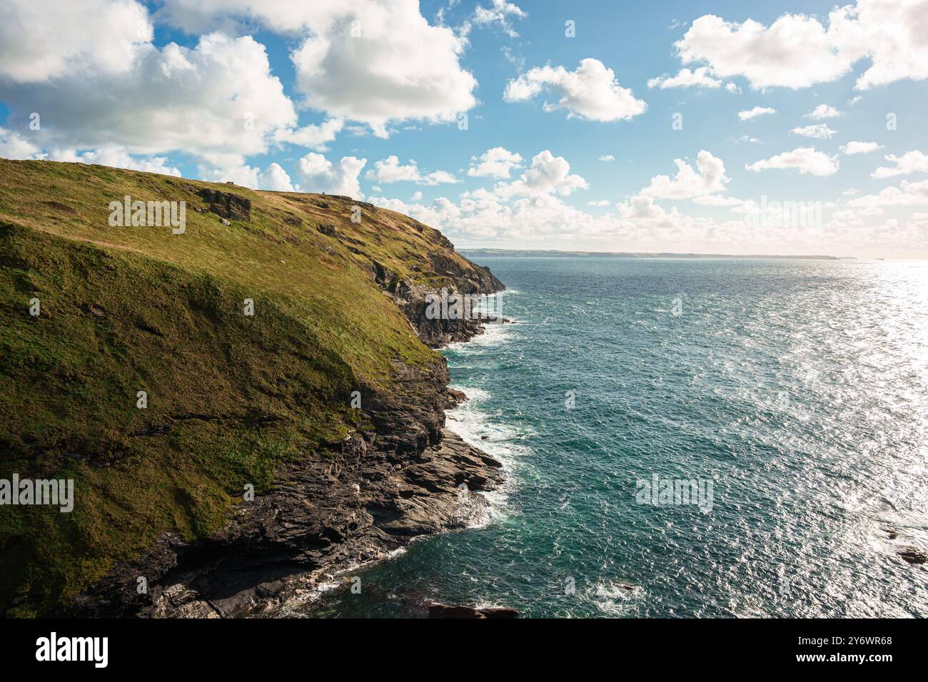 Tintagel castle in cornwall and cliff view Stock Photo - Alamy