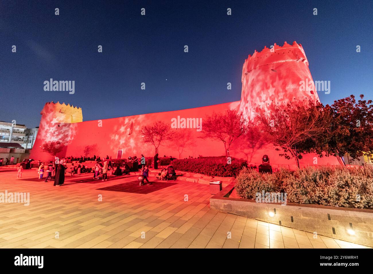 RIYADH, SAUDI ARABIA - NOVEMBER 29, 2021: Evening view of Masmak Fort ...