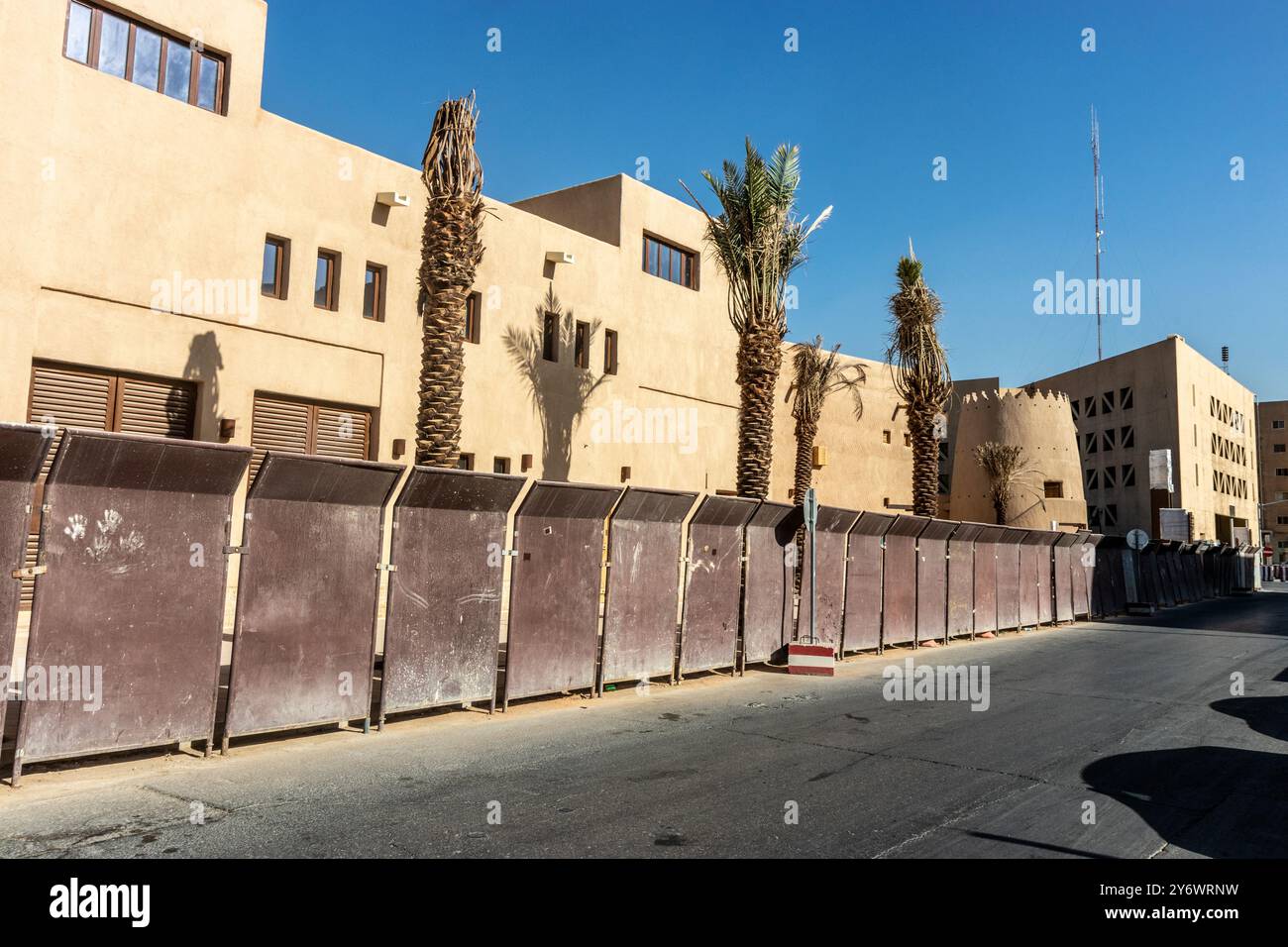 Barriers around new development in Ad Dirah neighborhood in Riyadh ...