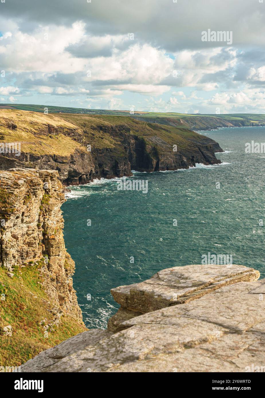 Tintagel castle in cornwall and cliff view Stock Photo - Alamy