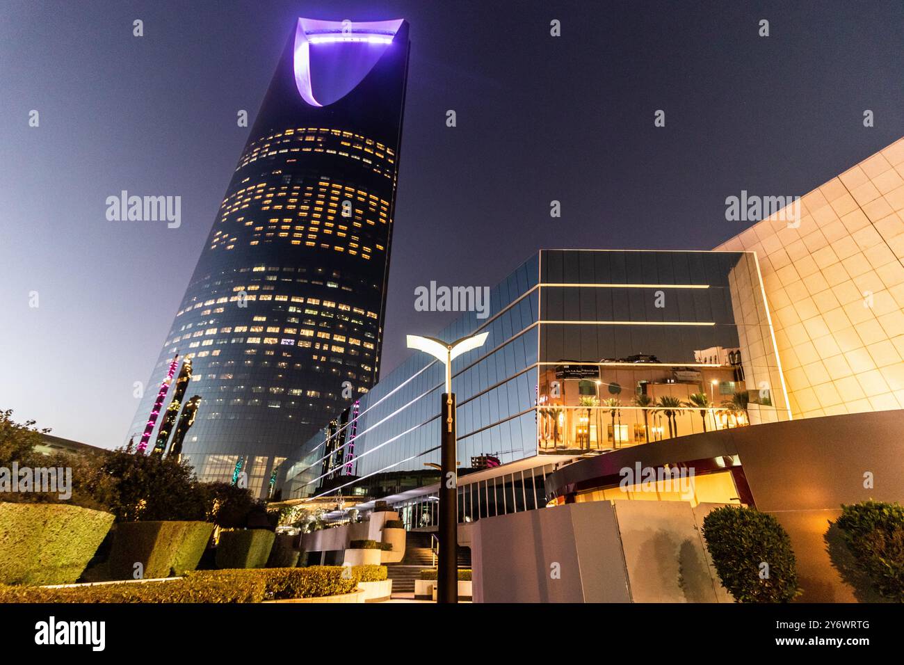 RIYADH, SAUDI ARABIA - NOVEMBER 30, 2021: Evening view of Kingdom ...