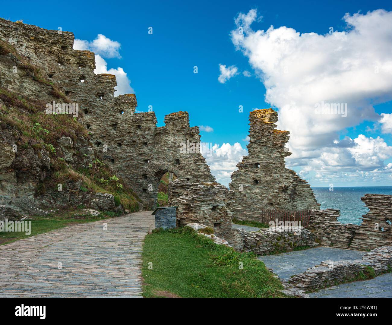 Tintagel castle in cornwall and cliff view Stock Photo - Alamy