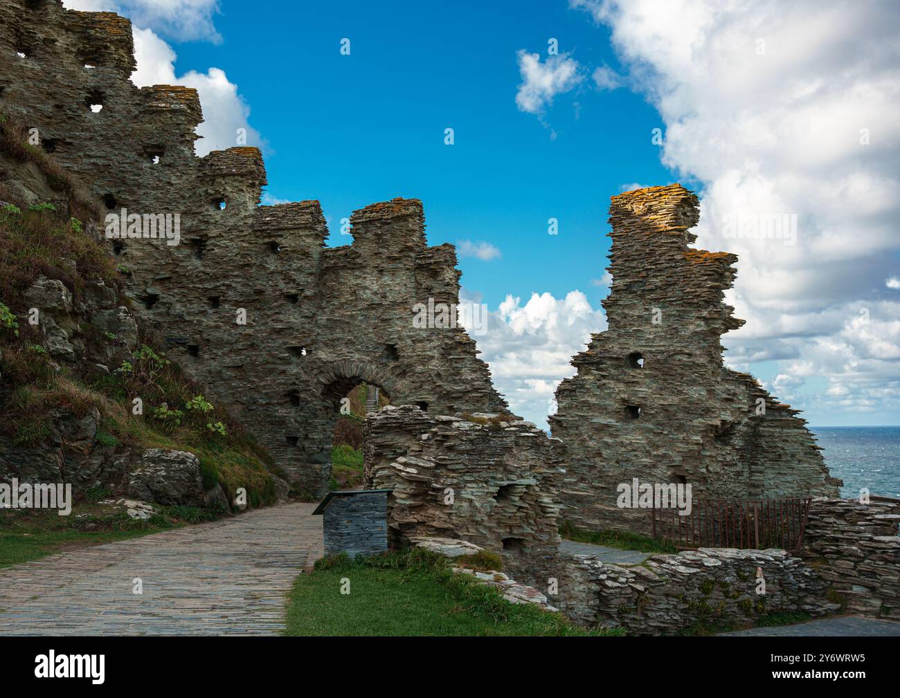 Tintagel castle in cornwall and cliff view Stock Photo - Alamy
