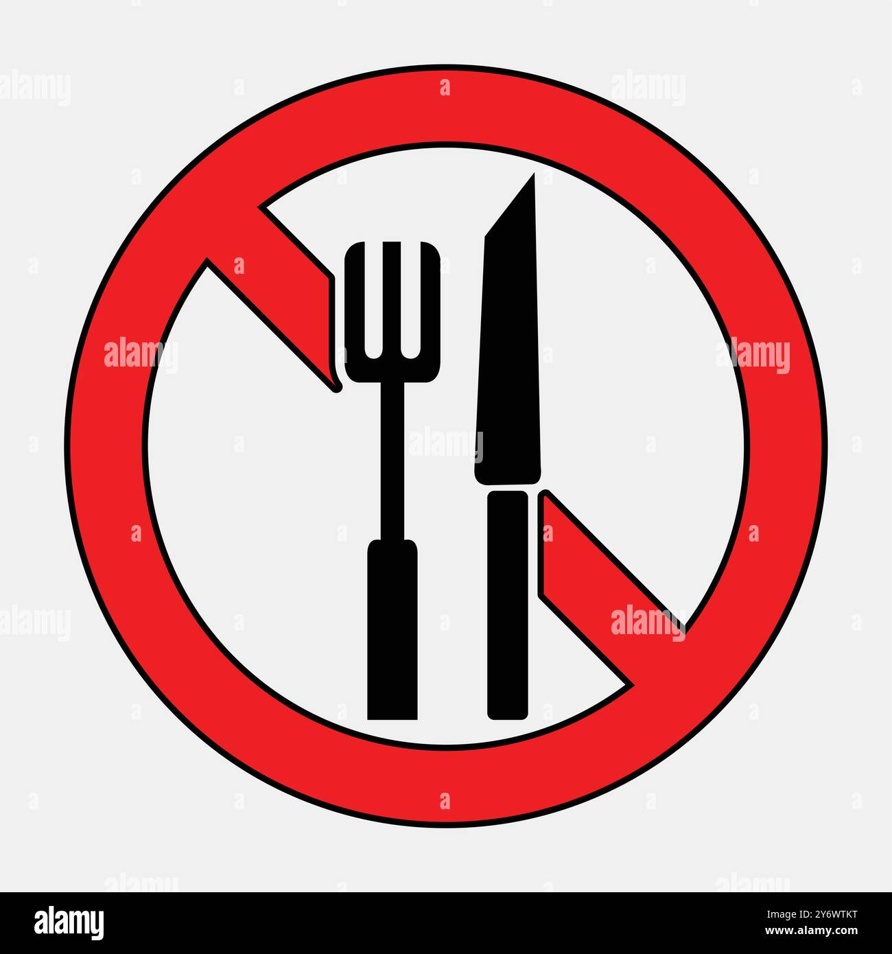 This image features a striking no eating symbol, perfect for conveying ...