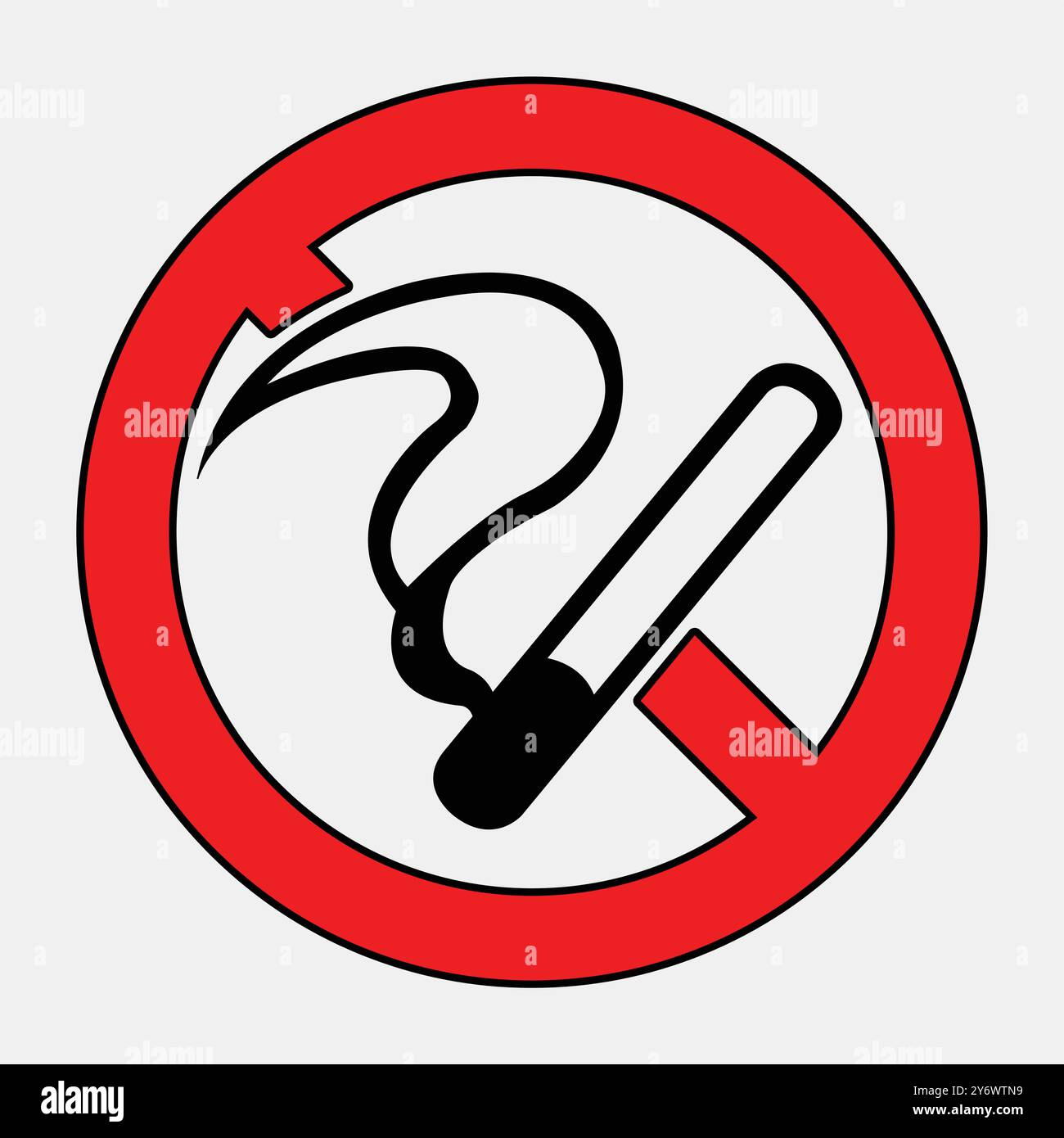 A striking no smoking symbol featuring a red circle with a smoke icon ...