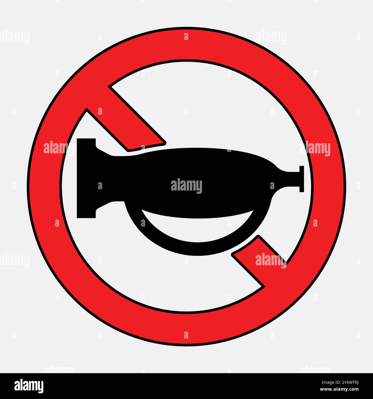 This image features a clear prohibition symbol against horn signals ...