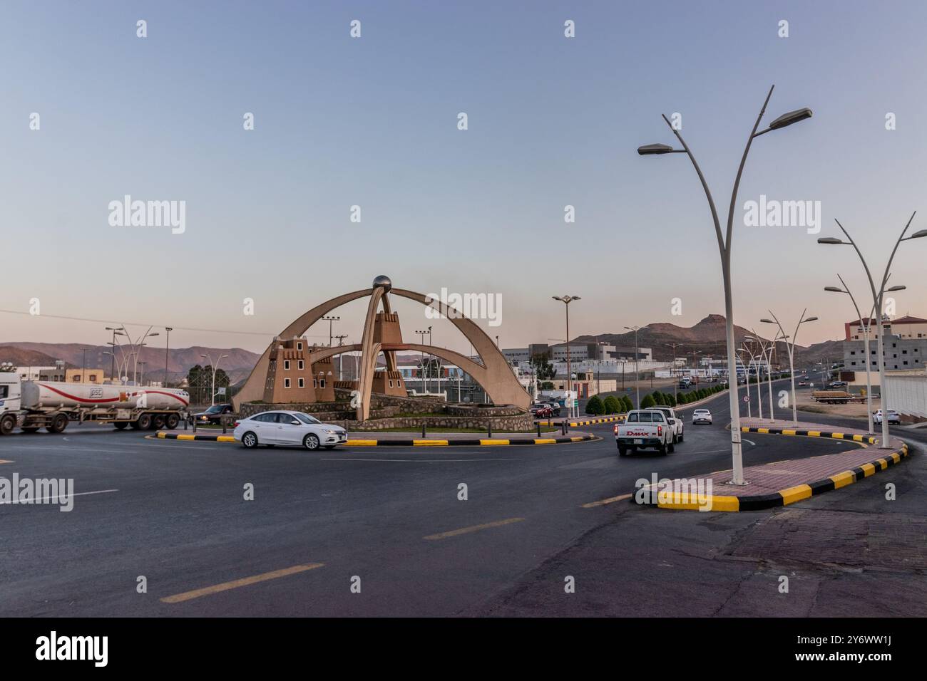 DHAHRAN AL JANUB, SAUDI ARABIA - NOVEMBER 25, 2021: Roundabout in ...
