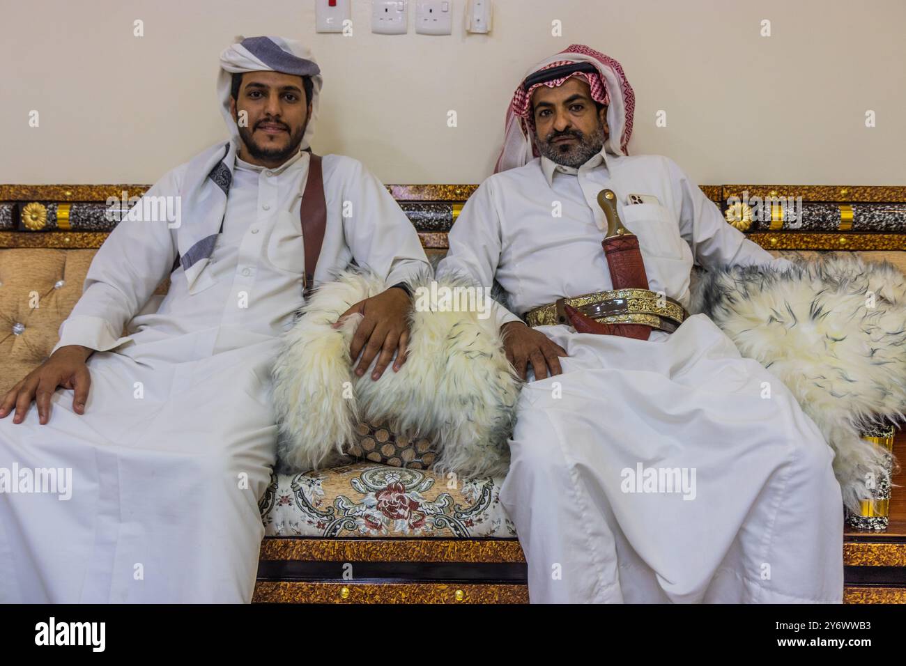 NAJRAN, SAUDI ARABIA - NOVEMBER 26, 2021: Yam tribe members in Najran ...