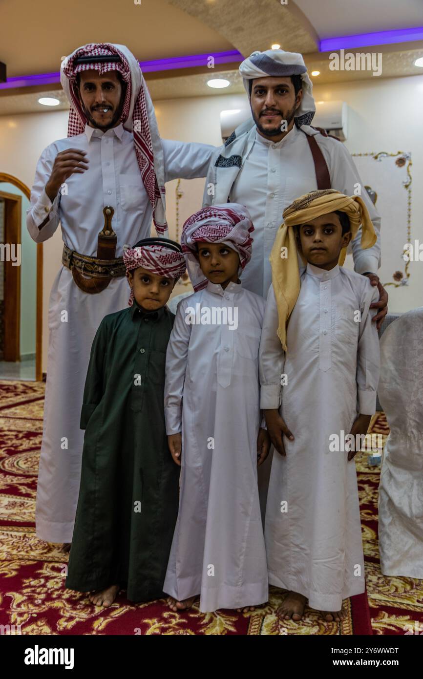 NAJRAN, SAUDI ARABIA - NOVEMBER 26, 2021: Yam tribe members in Najran ...