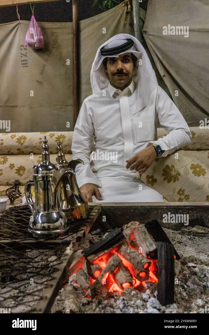NAJRAN, SAUDI ARABIA - NOVEMBER 27, 2021: Member of Yam tribe in Najran ...