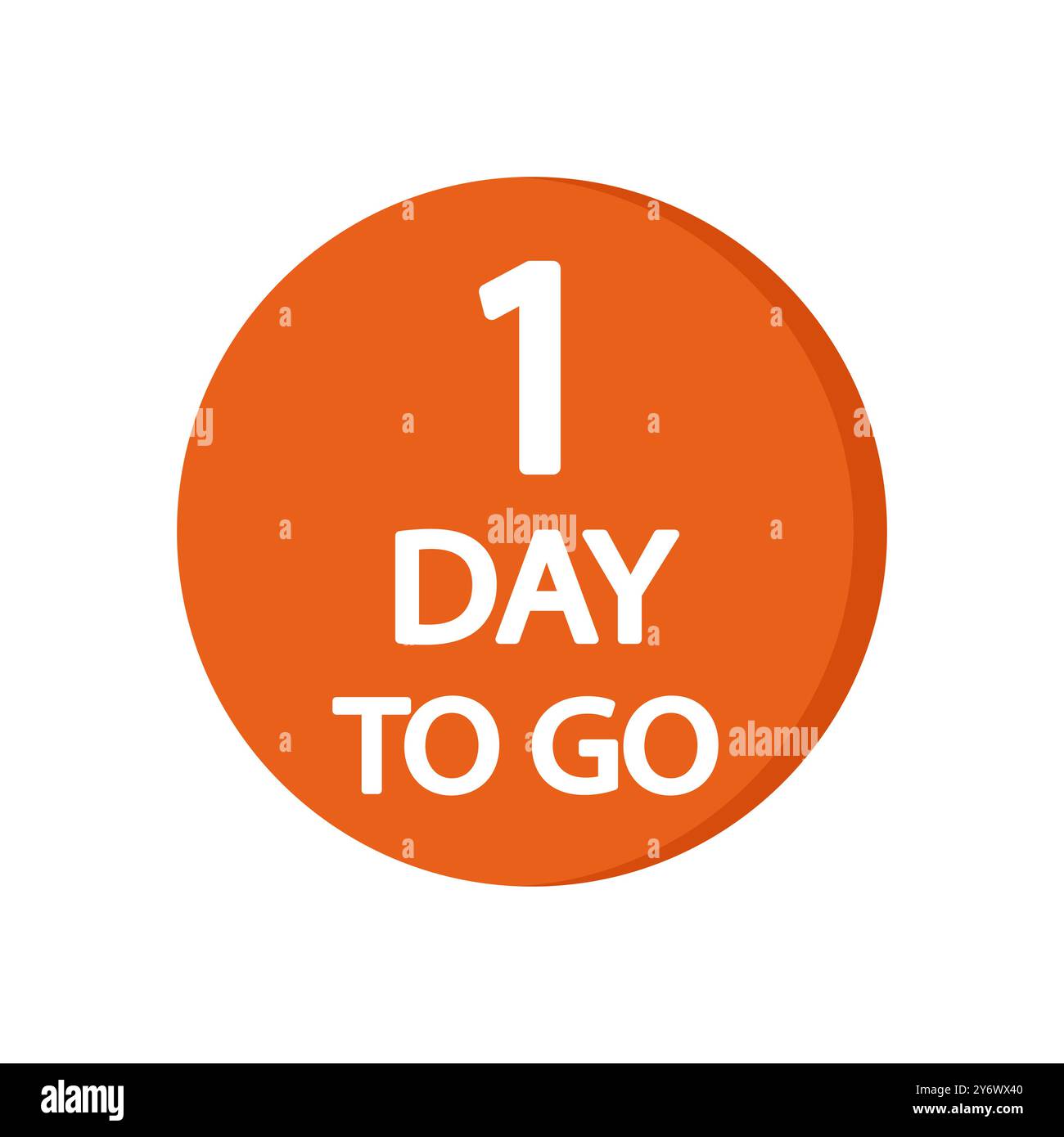 Countdown badge. Number one highlight. Orange round icon. Vector symbol ...