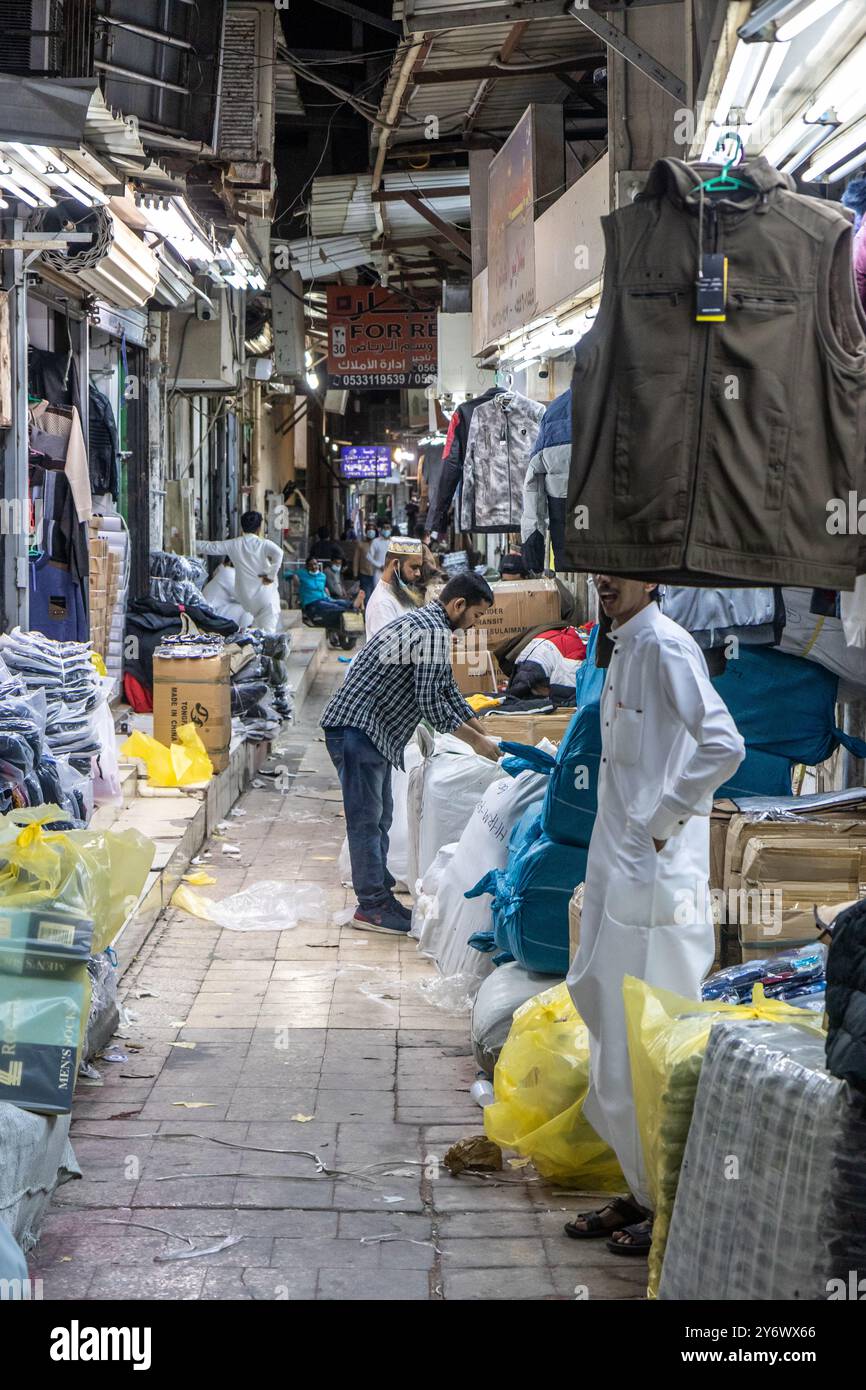 RIYADH, SAUDI ARABIA - NOVEMBER 29, 2021: Market alley in Almarqab ...