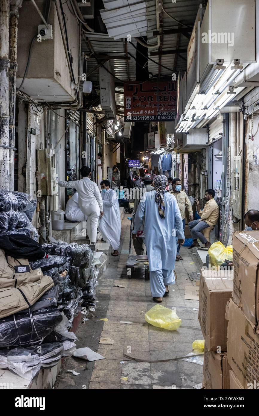 RIYADH, SAUDI ARABIA - NOVEMBER 29, 2021: Market alley in Almarqab ...