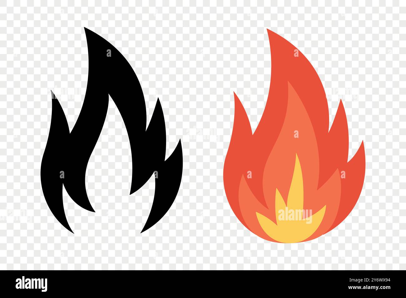 Vector Fire Flame Icon Set. Isolated Campfire, Bonfire, Flame Sign ...
