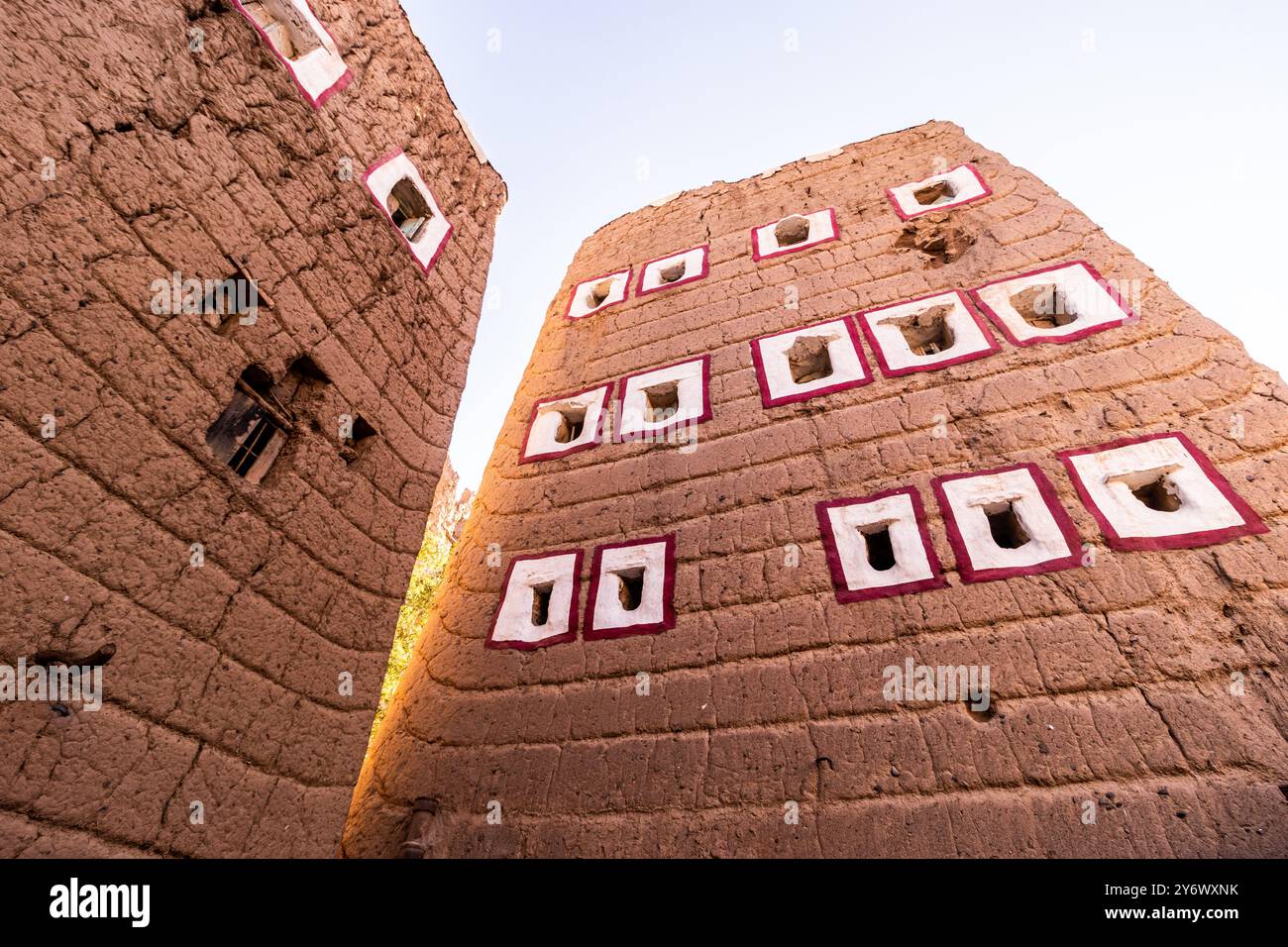 Traditional mud-brick houses in Dhahran al Janub, Saudi Arabia Stock ...