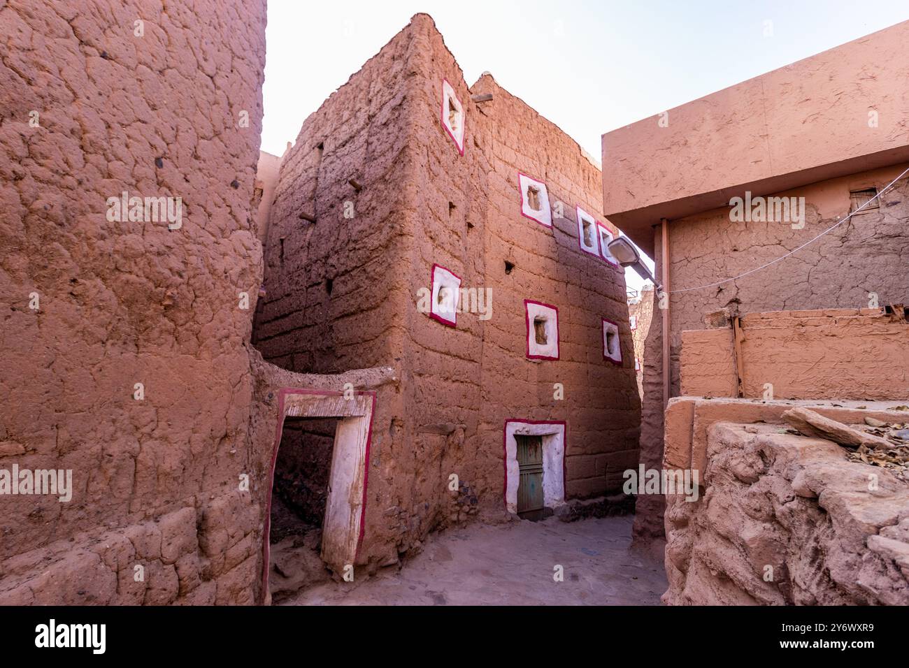 Traditional mud-brick houses in Dhahran al Janub, Saudi Arabia Stock ...
