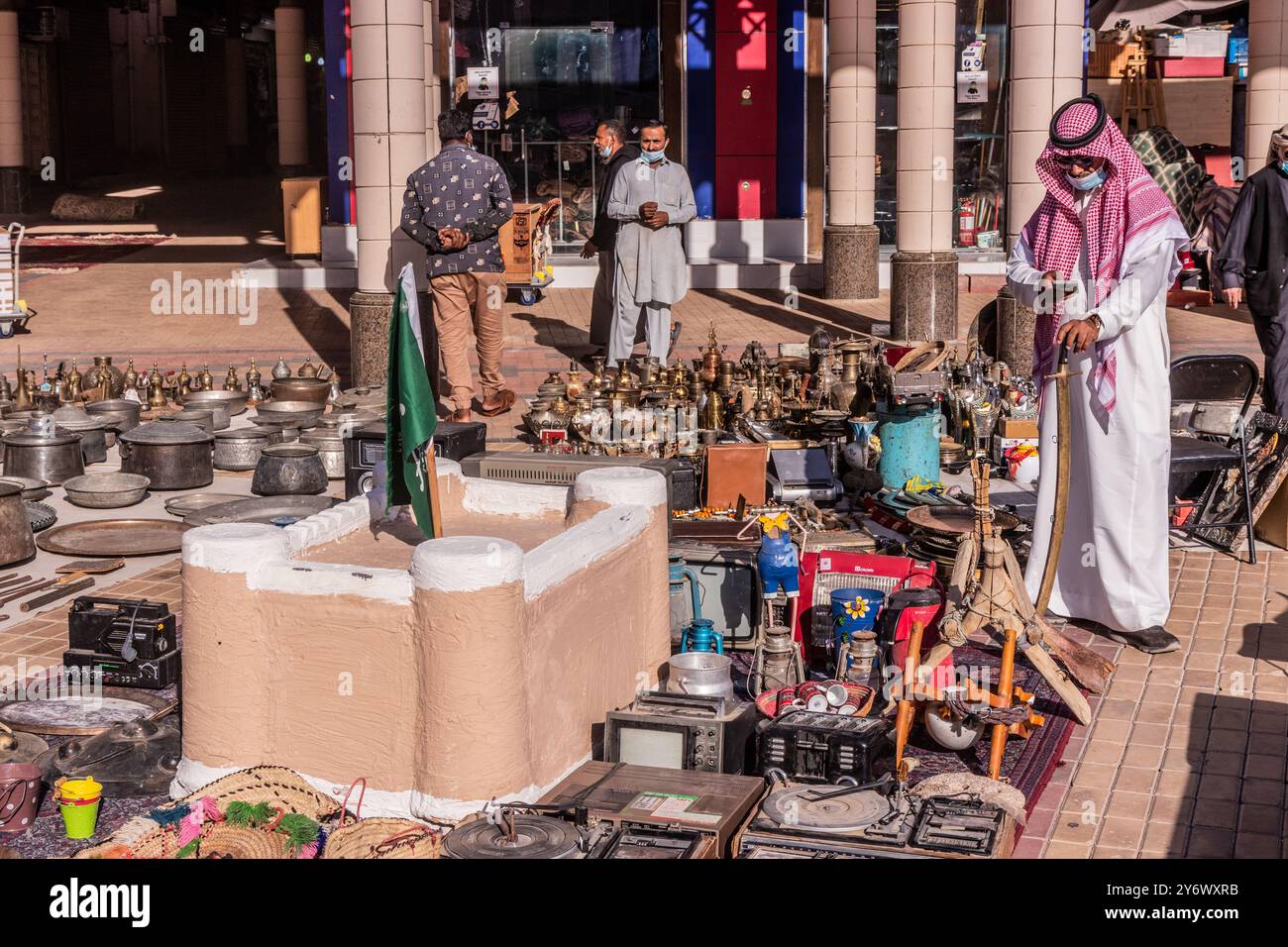RIYADH, SAUDI ARABIA - NOVEMBER 30, 2021: Flea market section of Souq ...