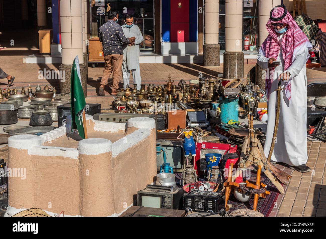 RIYADH, SAUDI ARABIA - NOVEMBER 30, 2021: Flea market section of Souq ...