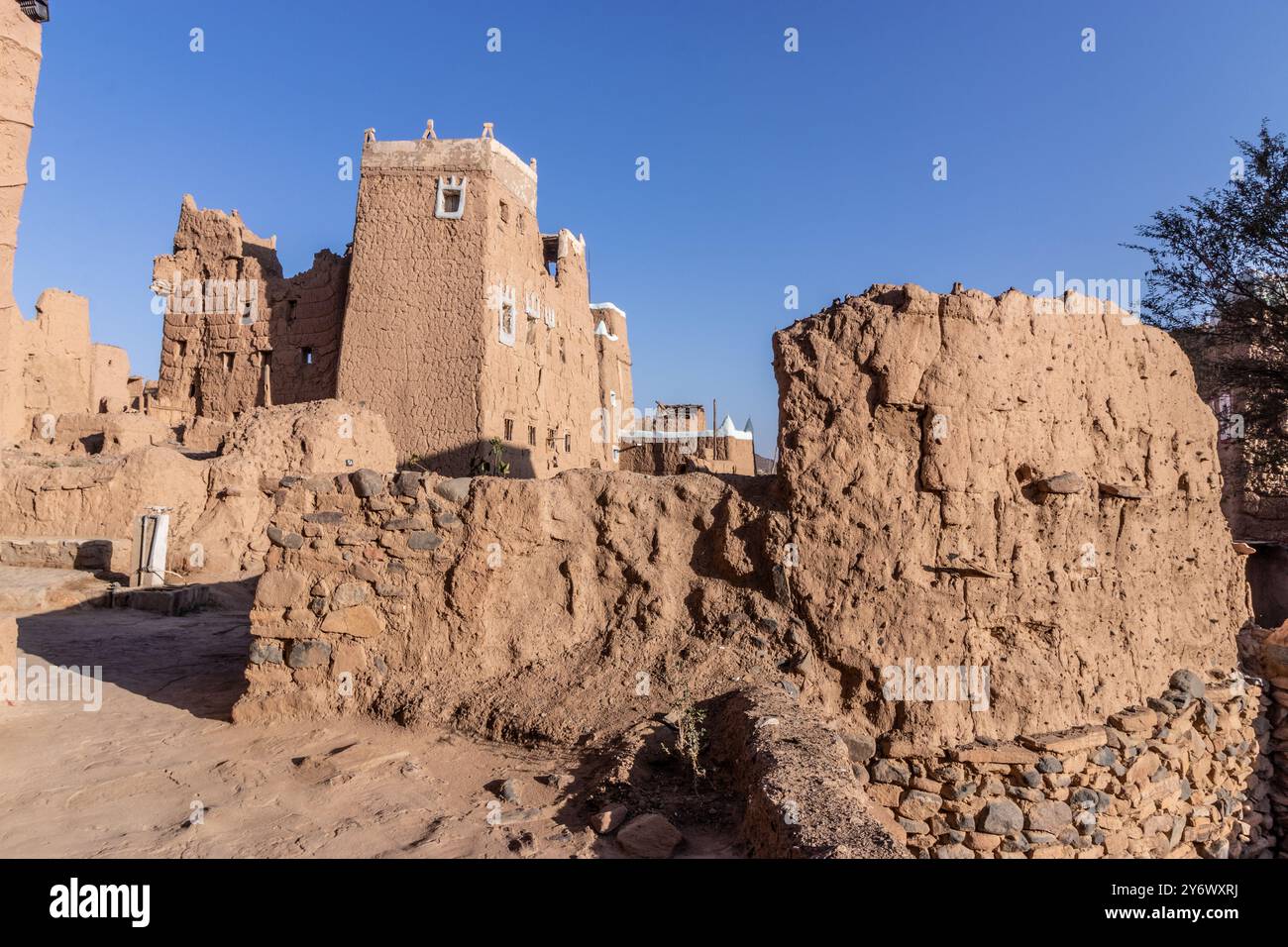 Traditional mud-brick houses in Dhahran al Janub, Saudi Arabia Stock ...