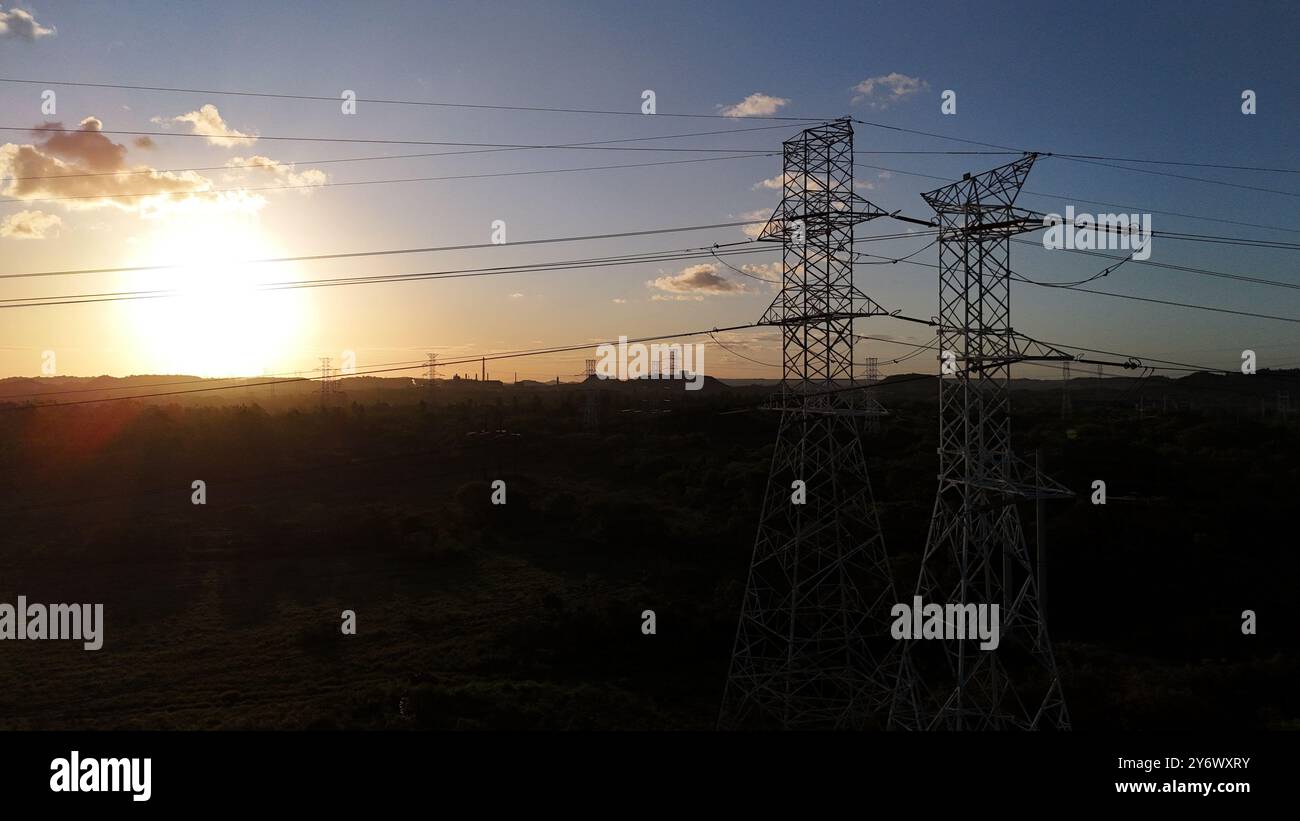 camacari, bahia, brazil - september 10, 2024: power transmission line ...