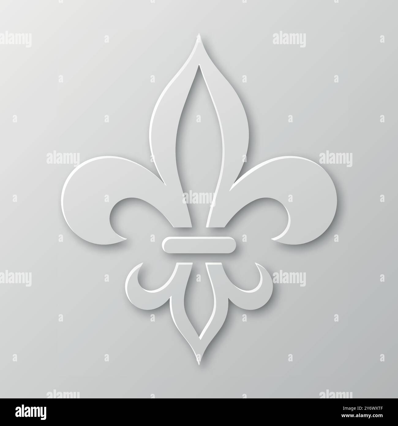 Vector Realistic Paper 3d Fleur De Lis Closeup on White Background ...