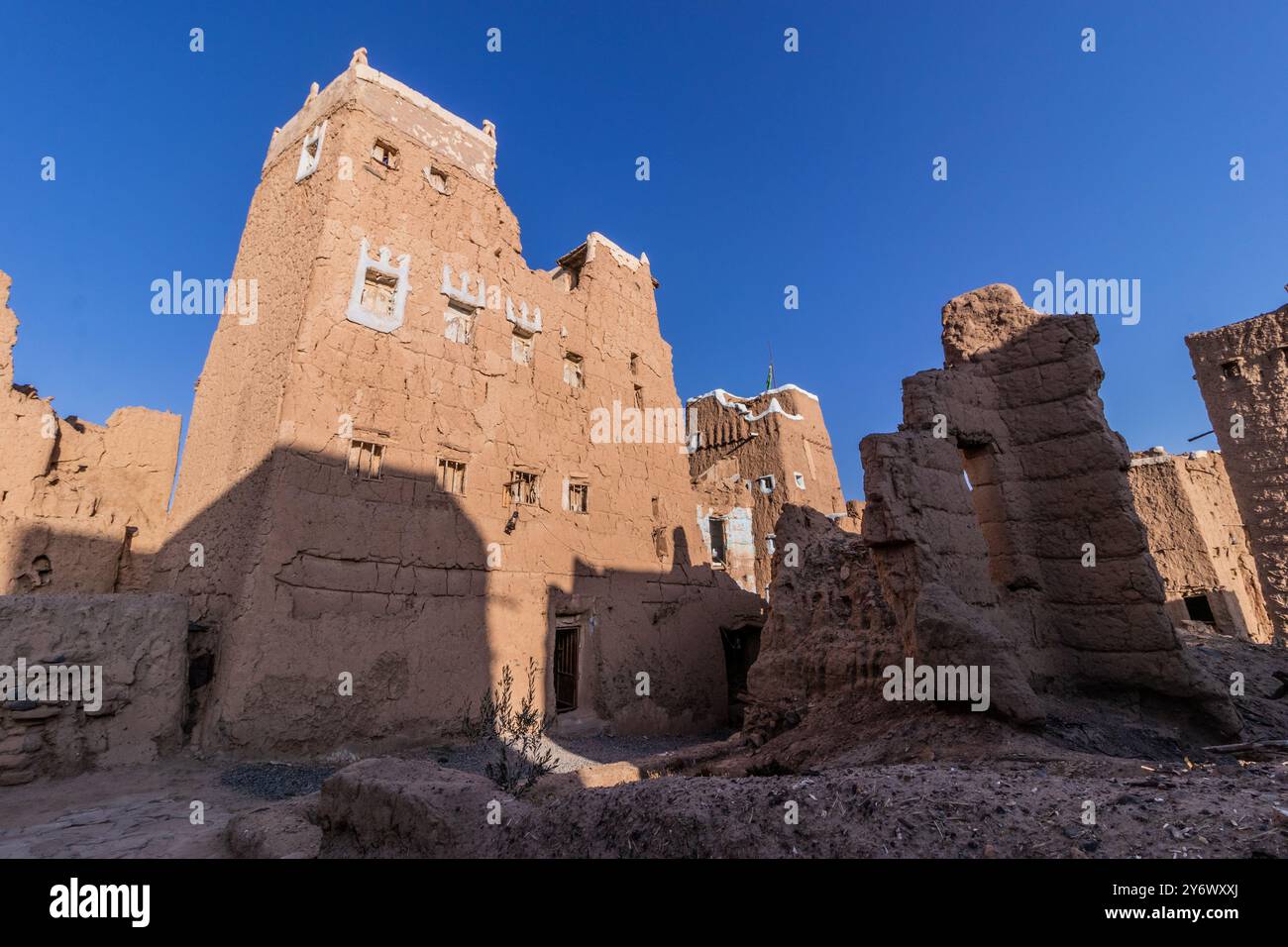 Traditional mud-brick houses in Dhahran al Janub, Saudi Arabia Stock ...