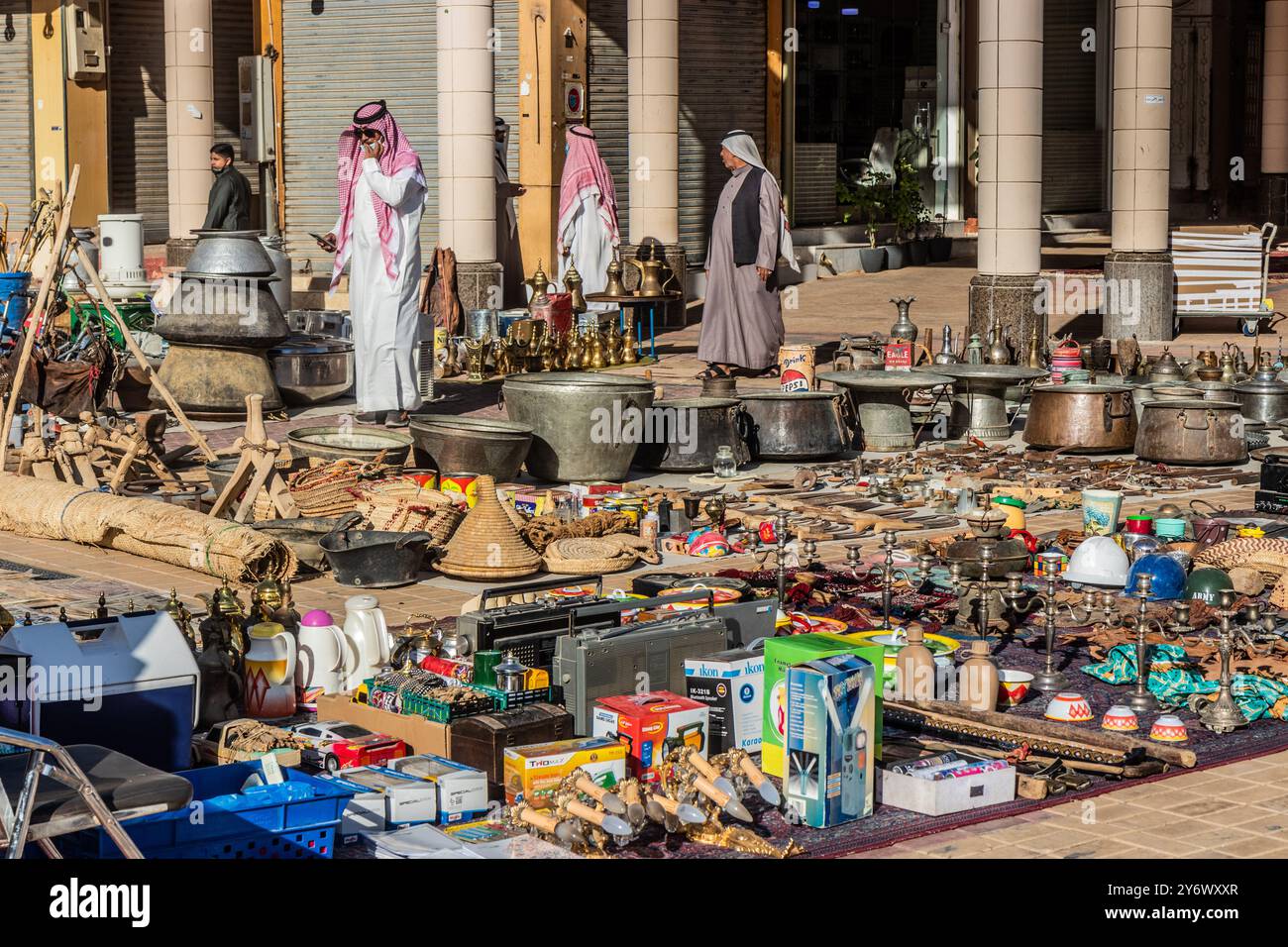 RIYADH, SAUDI ARABIA - NOVEMBER 30, 2021: Flea market section of Souq ...