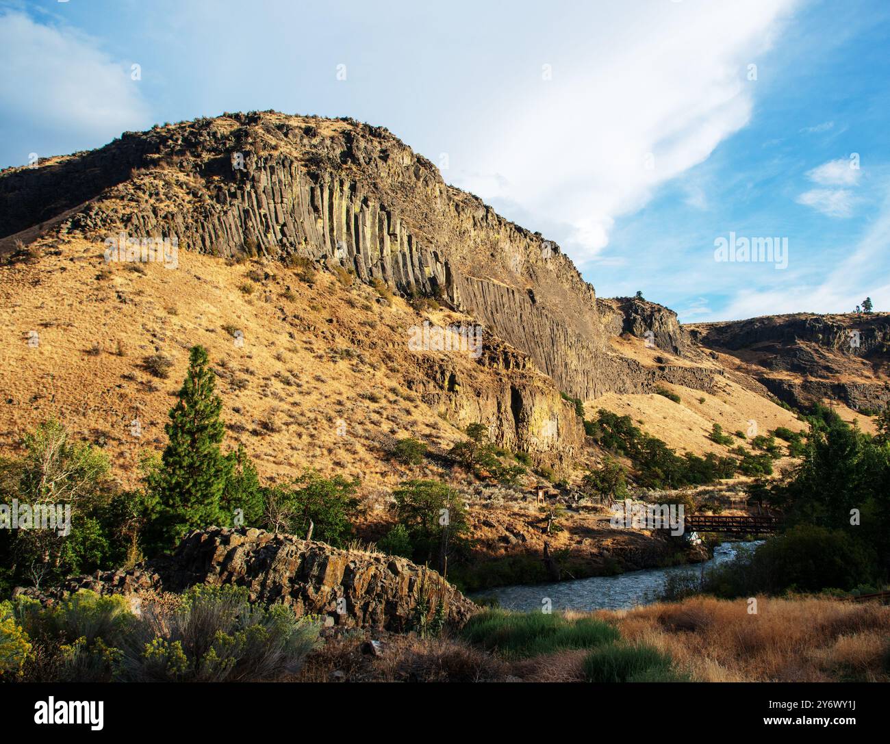Tieton River Canyon is lined on both sides of Highway 12 of andesite ...