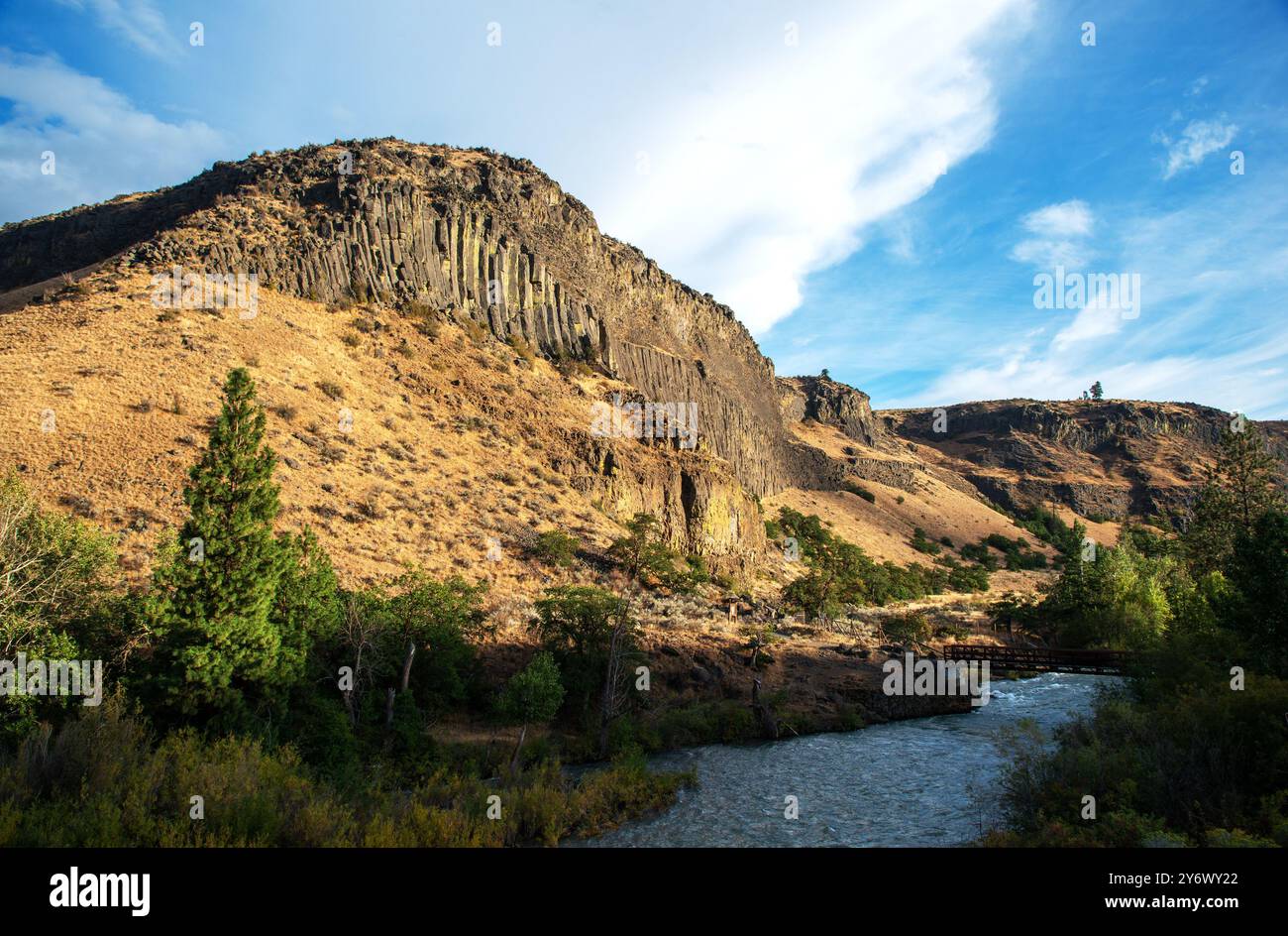 Tieton River Canyon is lined on both sides of Highway 12 of andesite ...