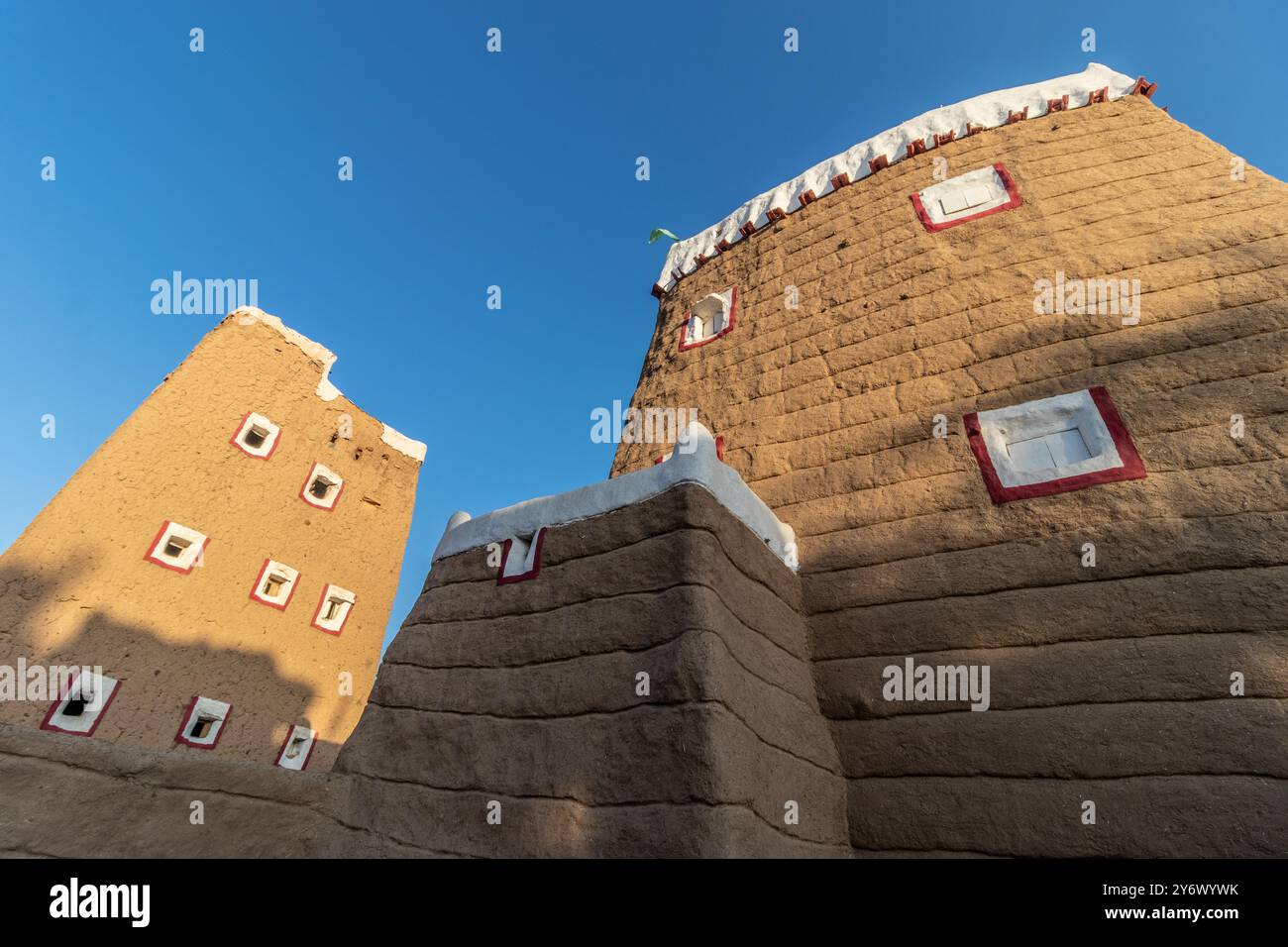Traditional mud-brick houses in Dhahran al Janub, Saudi Arabia Stock ...