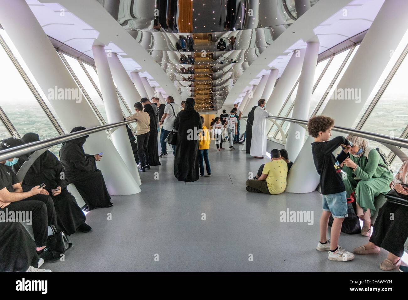 RIYADH, SAUDI ARABIA - DECEMBER 1, 2021: Interior of Kingdom Centre Sky ...